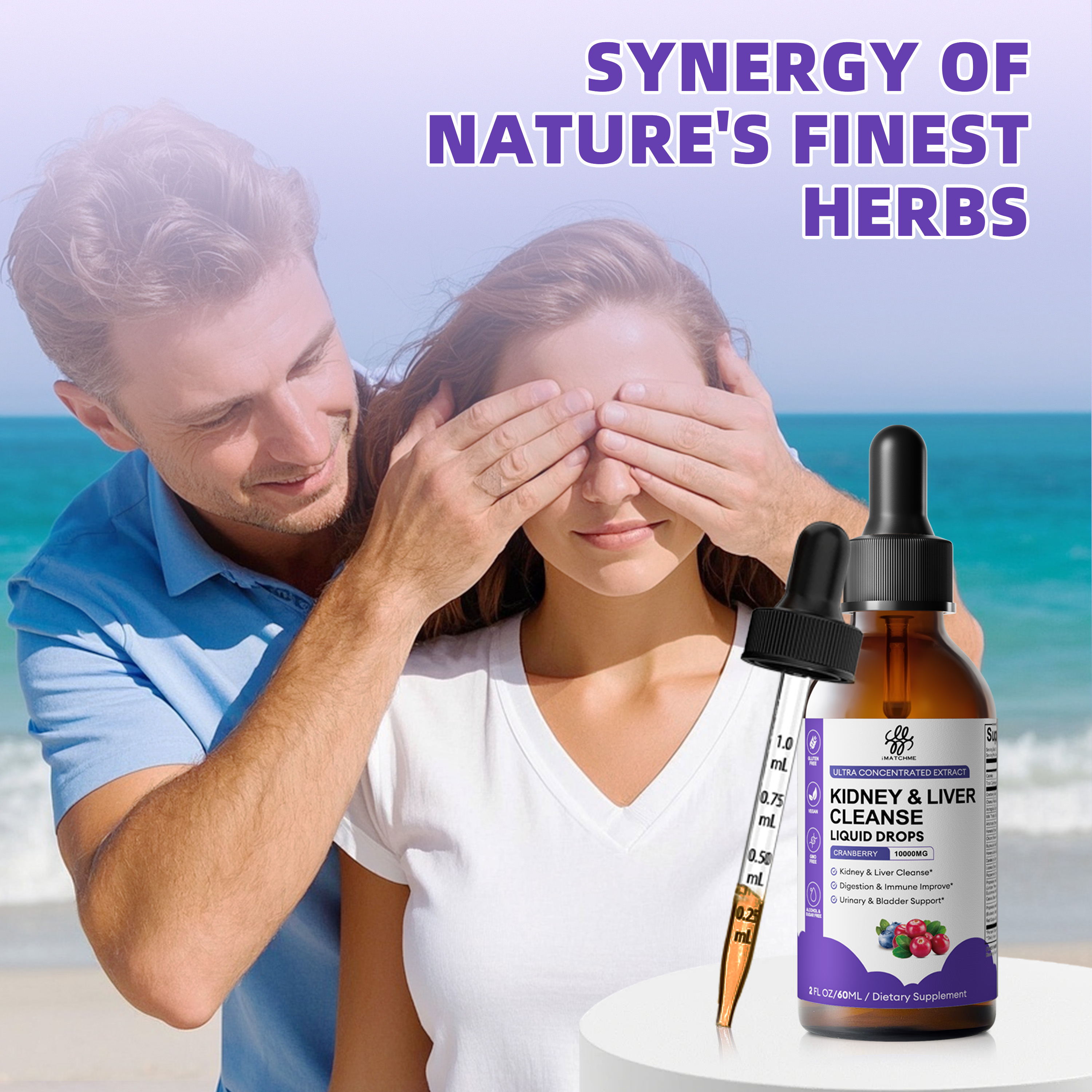 iMATCHME Kidney & LIVER CLEANSE LIQUID DROPS with 20:1 Concentrated ...