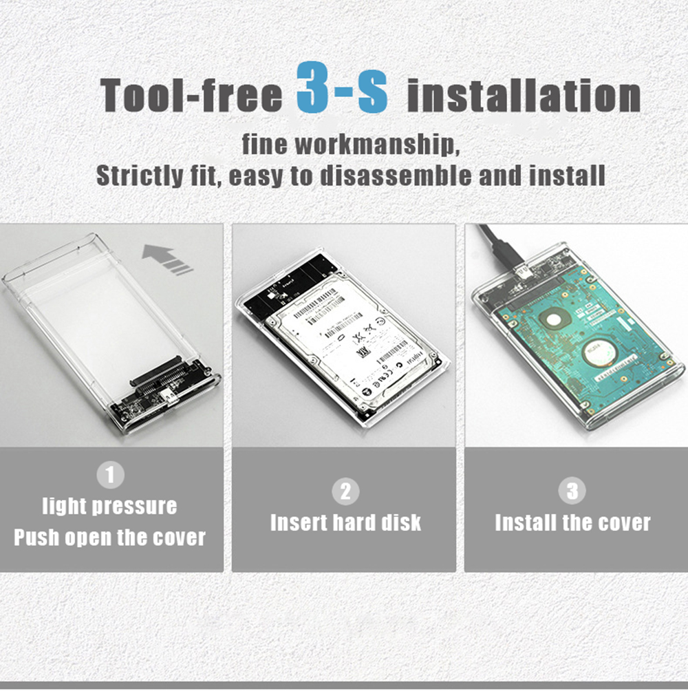 2.5 Inch USB HDD Case Sata to USB 3.0 Hard Drive Disk SATA External ...