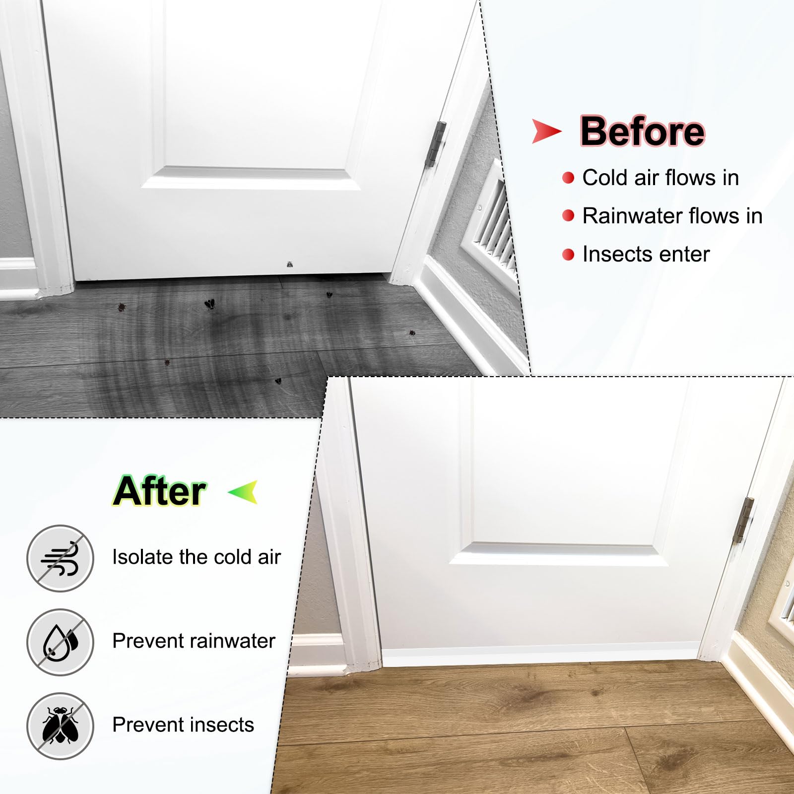 PVC Door Gap Sealer Dust Blocker Aircon Gap Stopper 35MM 1 Meter 1ROLL ...
