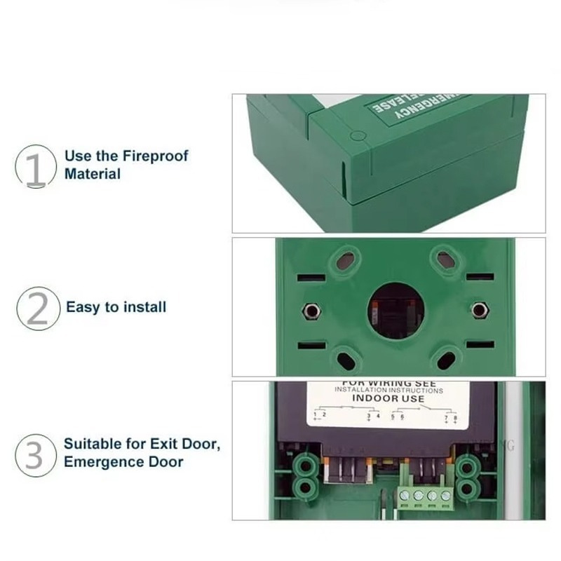Emergency Exit Push Button, Resettable Glass Break Switch for Fire ...