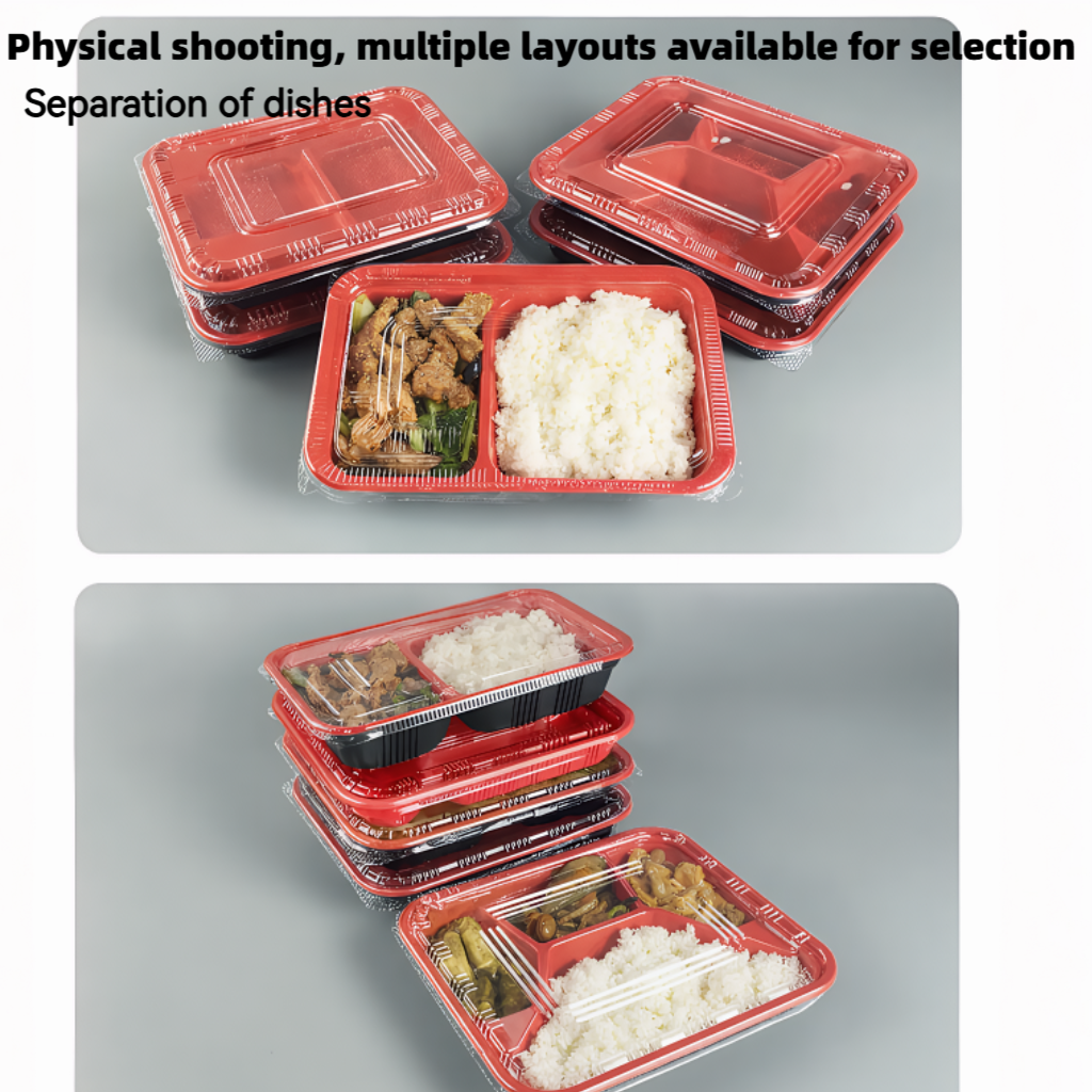 One-time disposable lunch boxes - Large capacity with lids - Plastic ...
