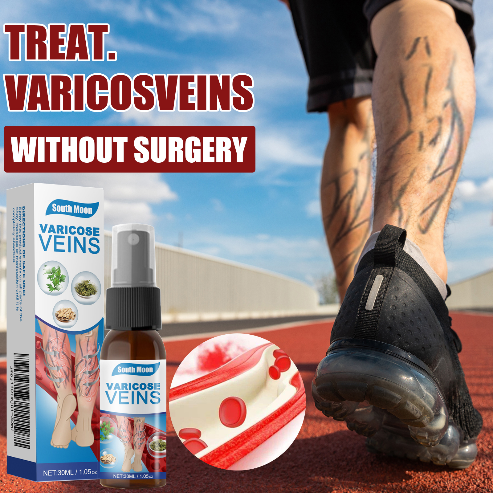 Hot 30ml Varicose Vein Spray – Smooth Bulging Blood Vessels, Relieves ...
