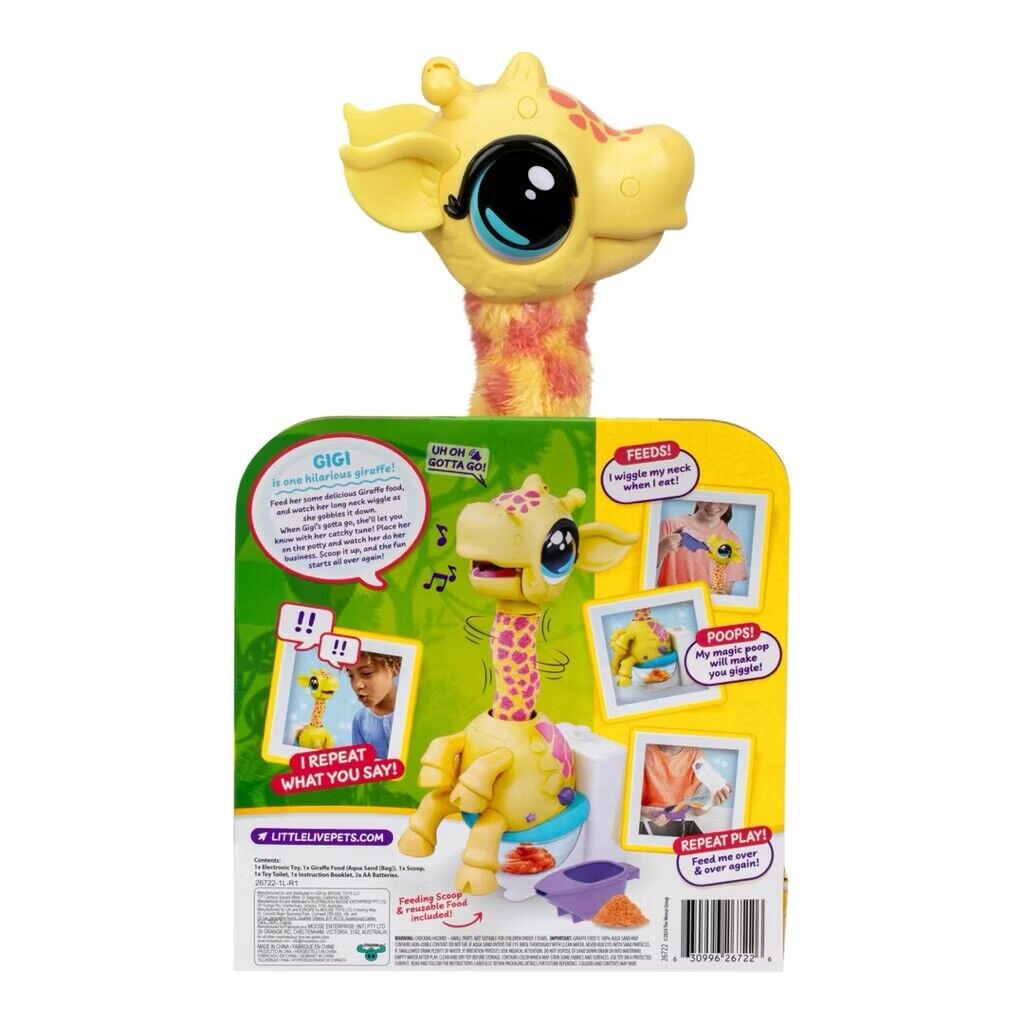 American Little Live Pets Giraffe Poop Toy Electronic Pet with Toilet ...