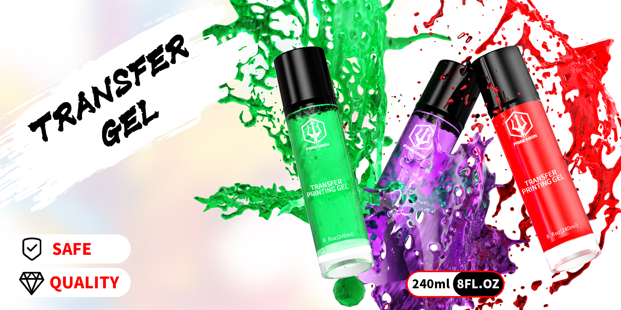 POSEIDON Professional Tattoo Transfer Gel - 240ml Fruit Scented Tattoo ...