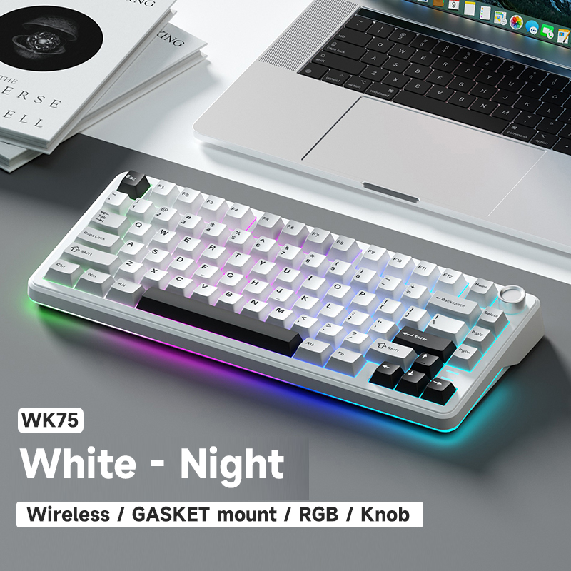 WEIKAV WK75 75% Wireless Mechanical Keyboard With Knob Hot Swap RGB ...
