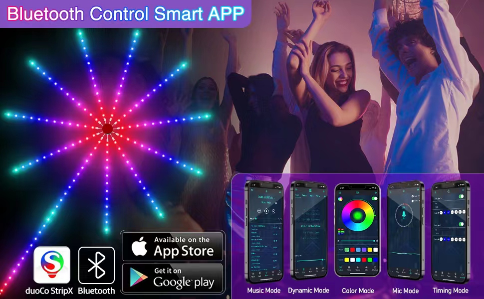 Smart Music-Sync Firework LED Strip for Christmas & New Year! App ...