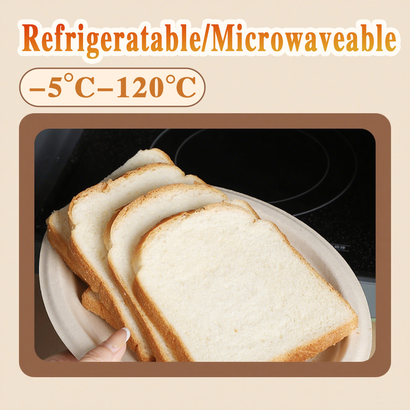 Extra Thick Sugarcane Paper Plate Disposable 50 Pcs for Party Microwave ...