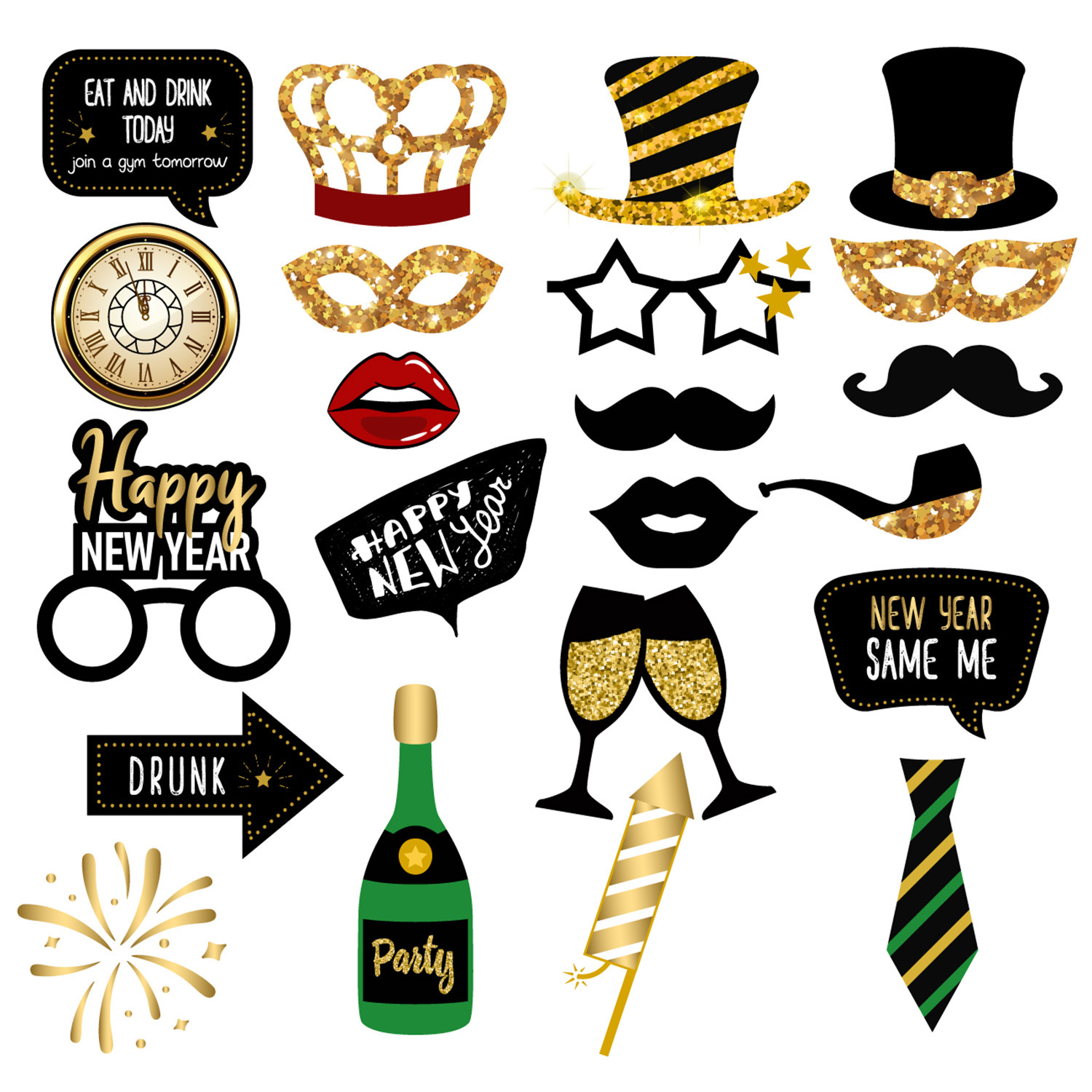 New Year Photo Props - 2026 Party Backdrop For Christmas Eve ...