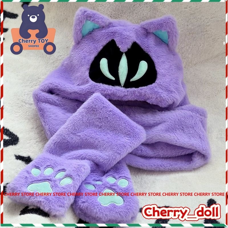 VALORANT Omen Warm Winter Scarf Fun Cat Plush Pillow Cute Hand Warmer ...