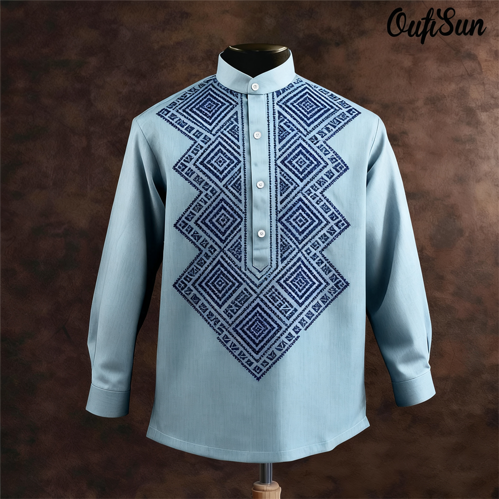 2025 Barong Tagalog for Men Modern Ethnic Traditional Pattern ...