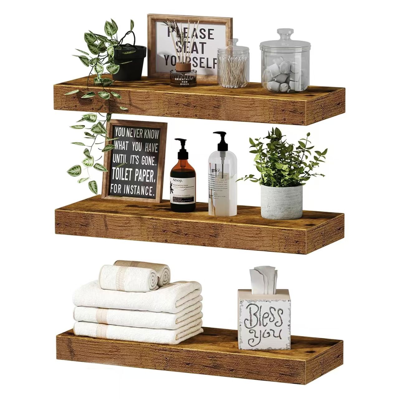 Wall Rack Wood Hanging L Shelf Rak Hiasan Dinding Shelves Mounted Bookshelves Floating Storage ...