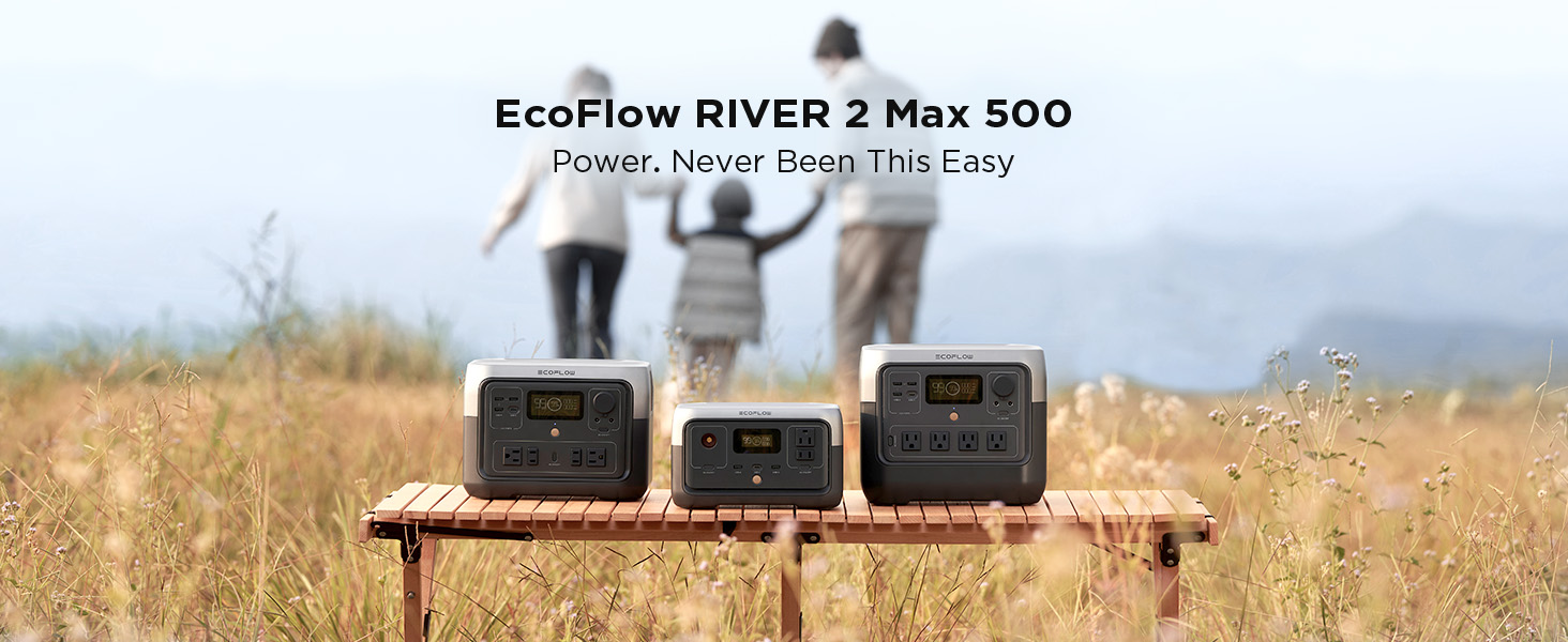 2026 New EF ECOFLOW RIVER 2 Max Solar Generator 512Wh Long-life LiFePO4 ...