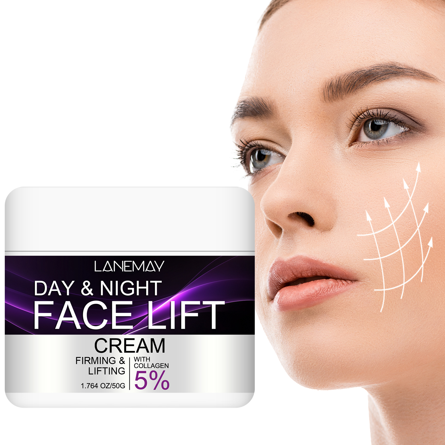 Firming Face Cream With 5% Collagen, Day Night Elasticity Treatment For ...