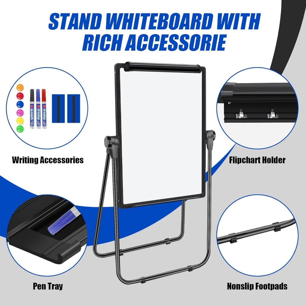 White Board with Stand 60*90CM 70*100CM 2 Sided Magnetic Flip ...