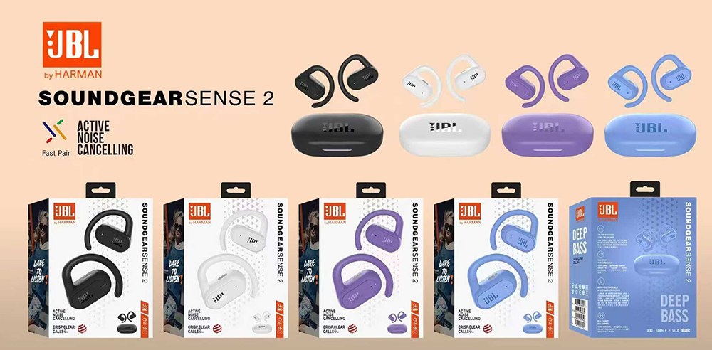 New JBL SoundGear Sense2 Open-Ear Earbuds OWS Bluetooth 5.4 Wireless Headphones HiFi Sound ...