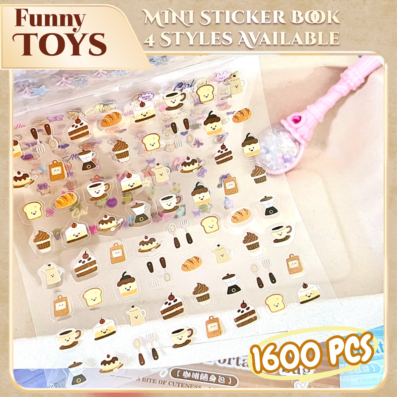 Over 1600 PCS Mini Deco Sticker Book Cute Emoji Sticker Set Cartoon Bow ...
