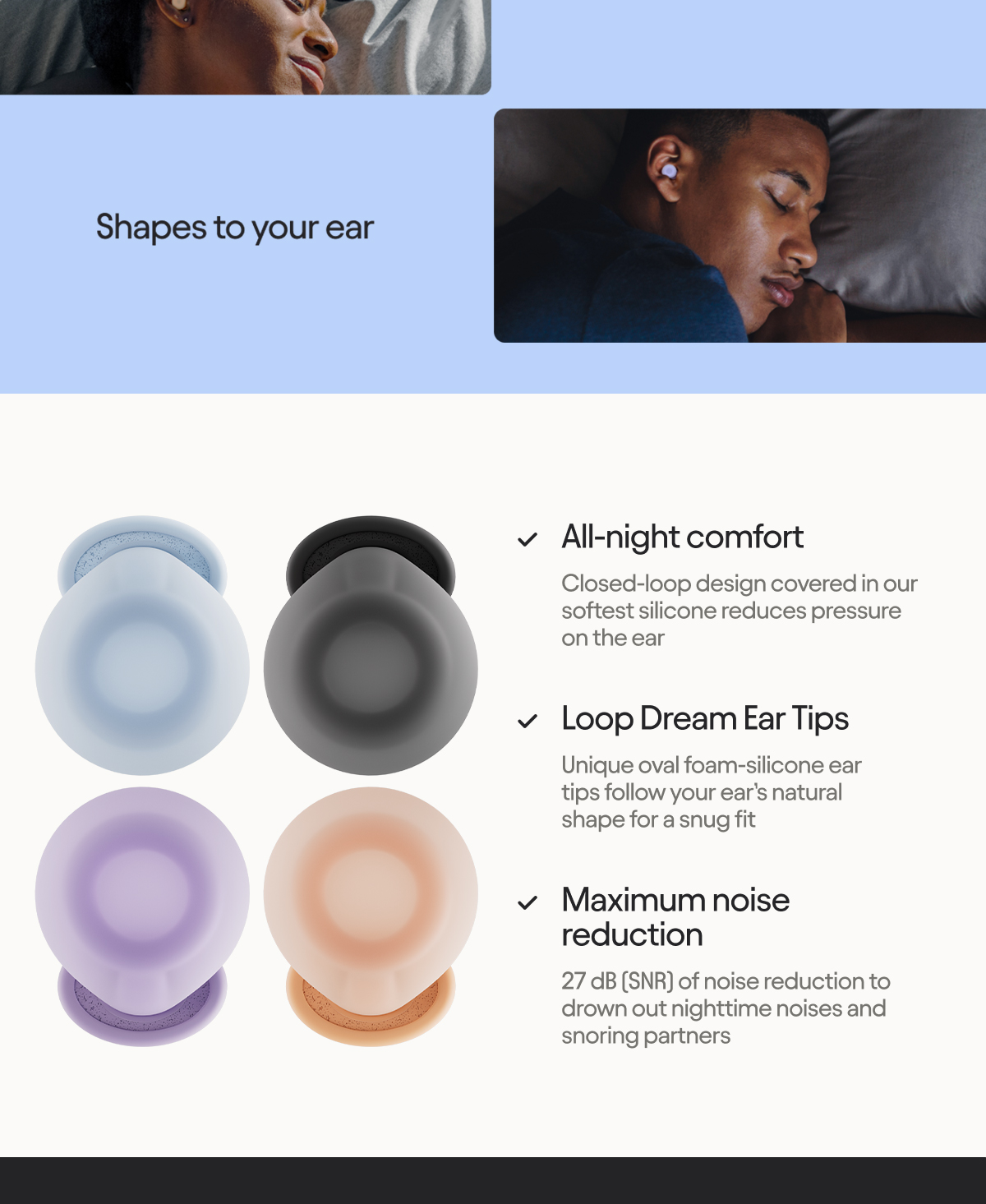 Loop Dream – Silicone/Memory Foam Earplugs for Sleep Comfort ...