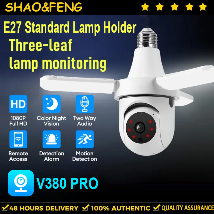 V380 PRO E27 CCTV Bulb 1080P HD WiFi Wireless Camera 360 Auto Tracking ...