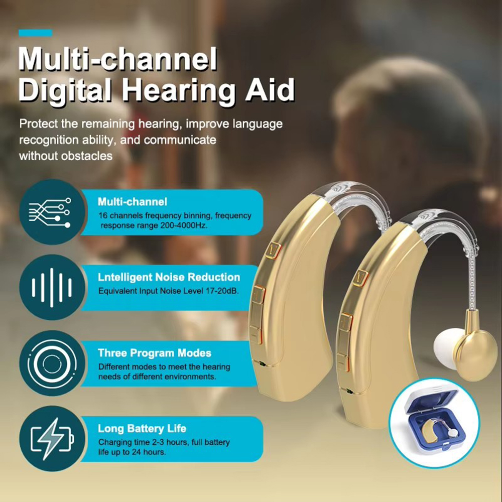 Digital Invisible Behind-the-Ear Class II Hearing Aids Elders Genuine ...