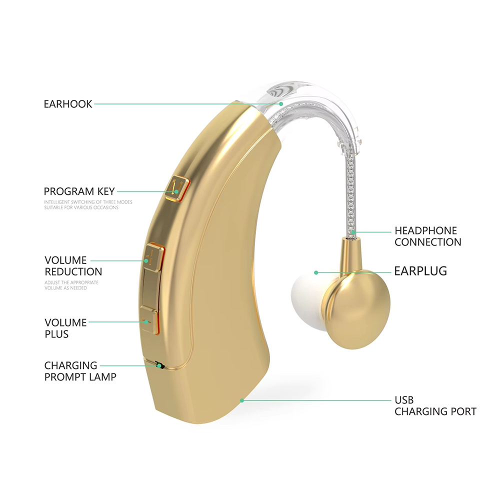 Digital Invisible Behind-the-Ear Class II Hearing Aids Elders Genuine ...