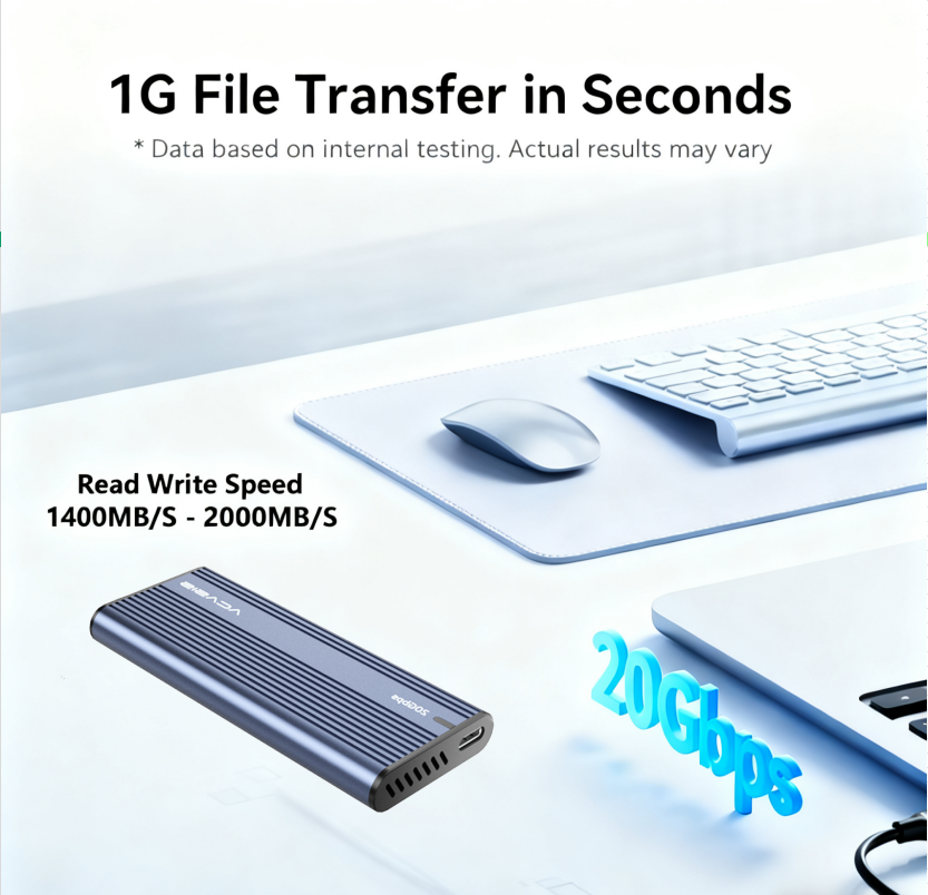ACASIS 20Gpbs M.2 NVME SSD Enclosure, USB 3.2 PCIe M.2 NVMe SSD To USB ...