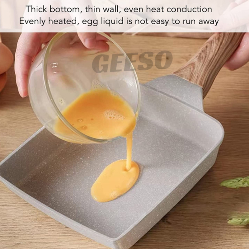 GEESO Non Stick Tamagoyaki Pan Kawali Flat Frying Pan Cooking Egg For ...