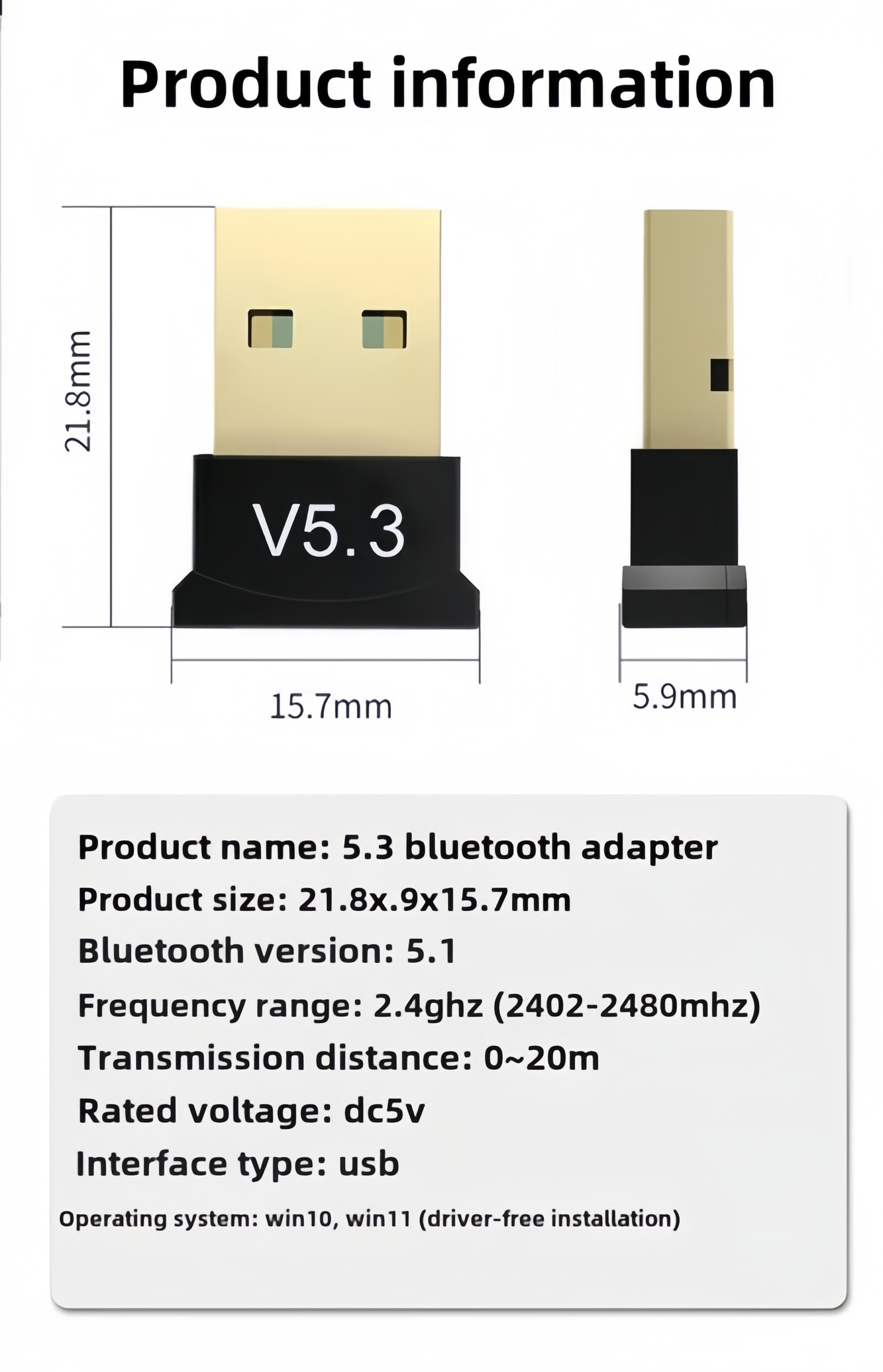 Computer Bluetooth adapter for receiving and transmitting desktop ...