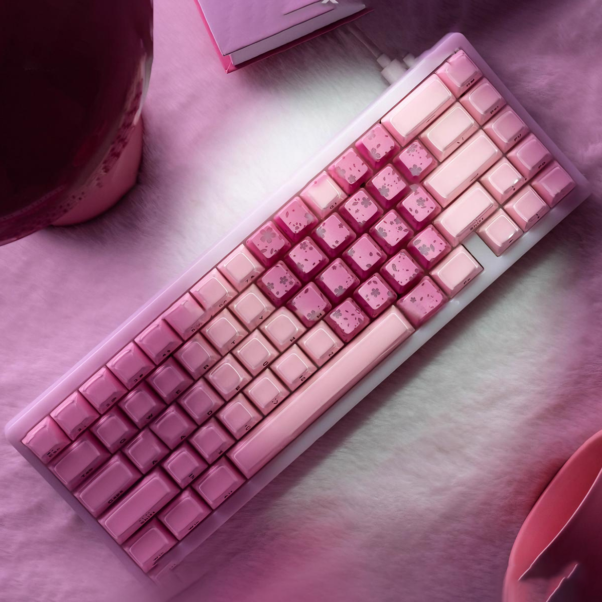 elec fox Butterfly Shine Through Keycaps, Love Theme Cute Custom ...