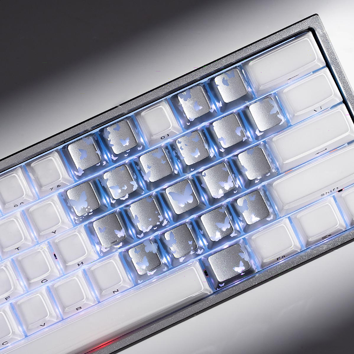 elec fox Butterfly Shine Through Keycaps, Love Theme Cute Custom ...