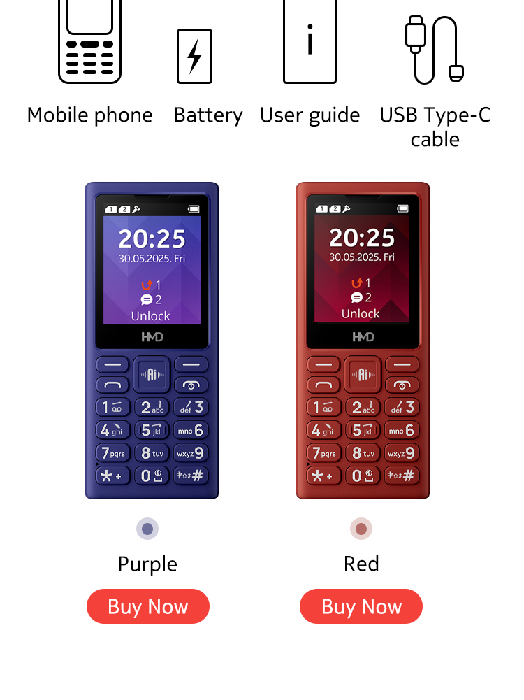 New HMD 102 4G Basic Keypad Phone With Camera Dual LED Torch MP3 Dual ...