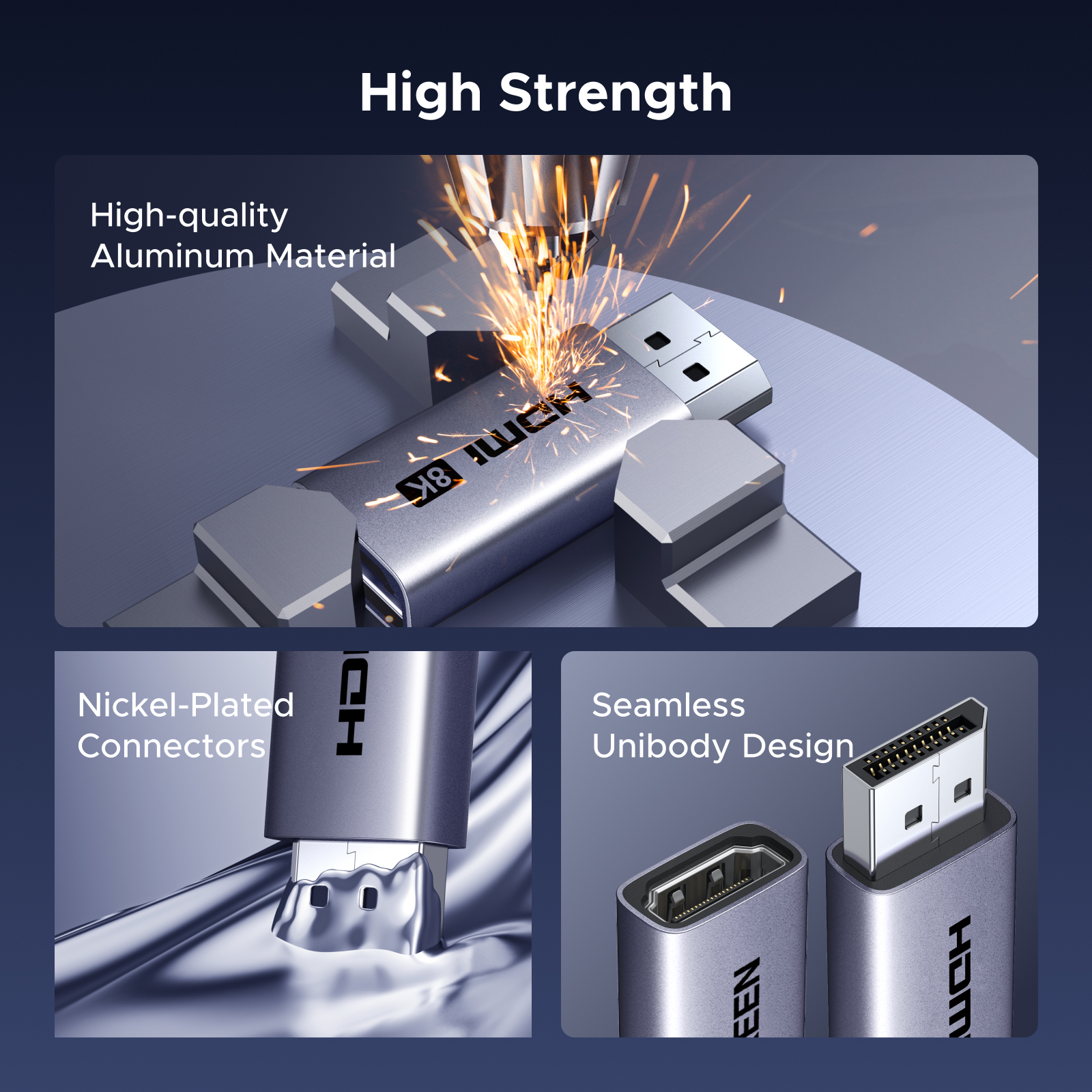 UGREEN 8K/60Hz DisplayPort to HDMI 1-Pack Aluminum Shell Adapter ...