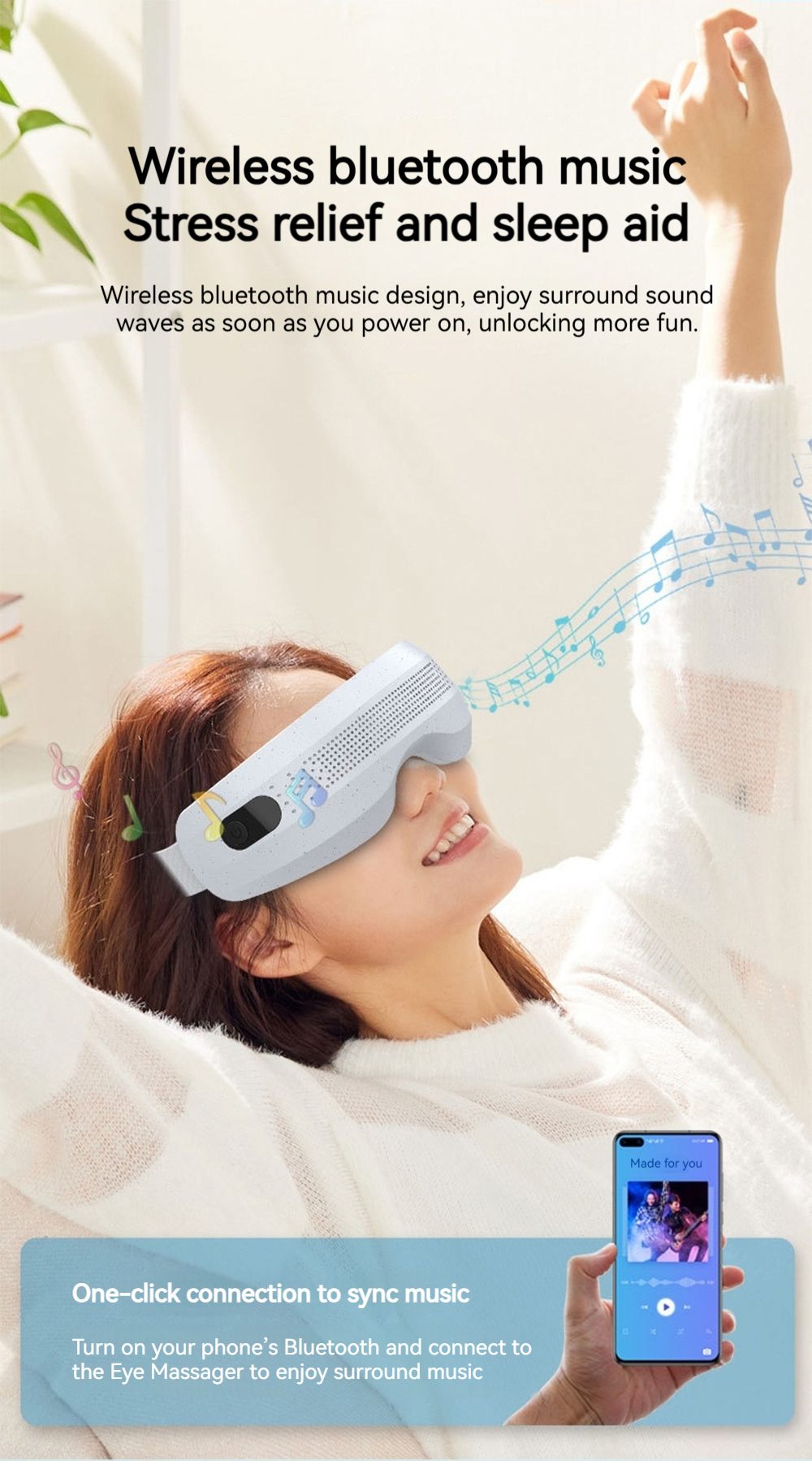 INSMART Smart eye massager Rechargeable Heated Massage Glasses ...