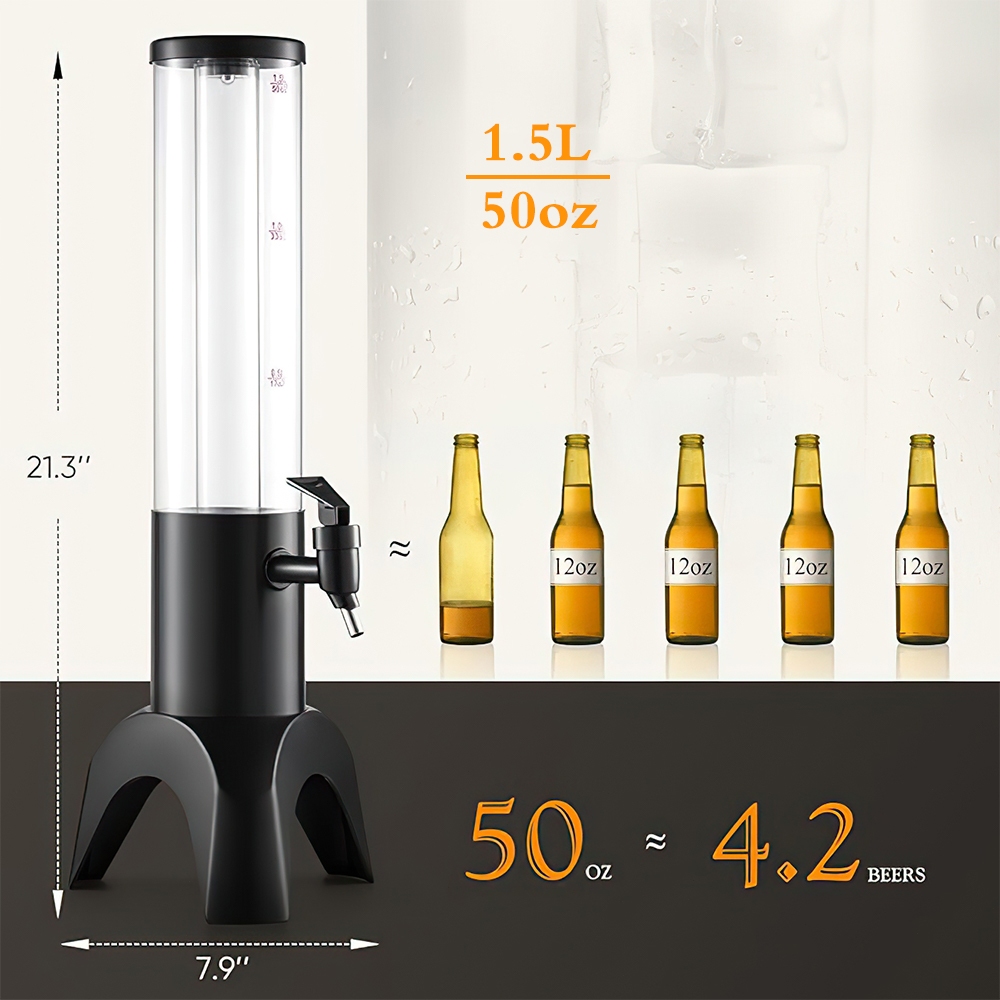 3.0L/1.5L Beer Tower Dispenser With Icicle&led/Tower Beer High Quality ...