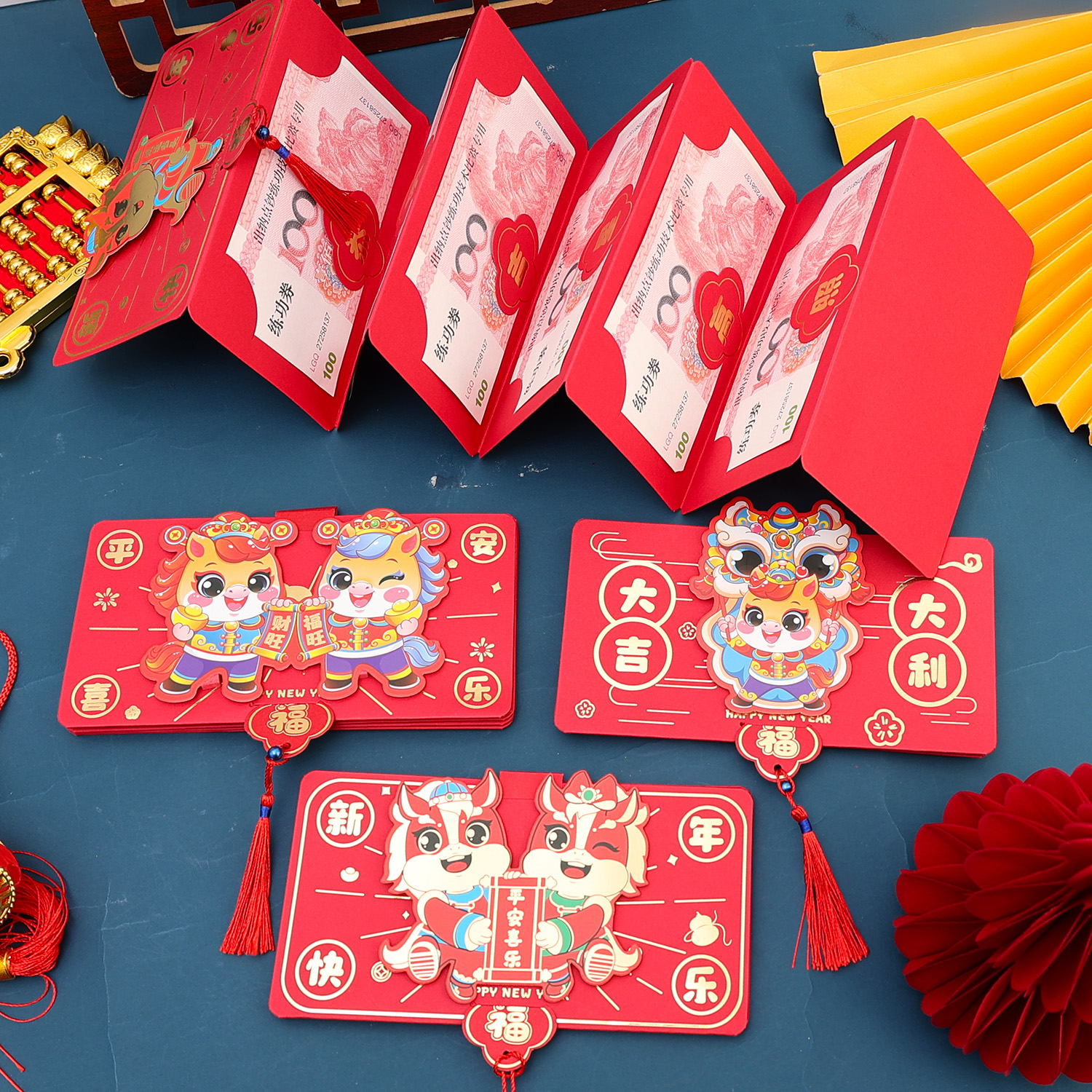 2026 Kawaii Horse Year Red Pocket - Folding Stretch Hongbao - Childrens ...