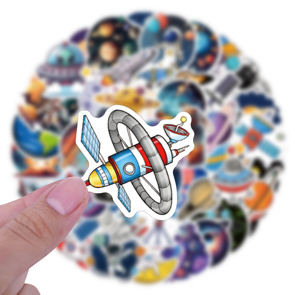 62pcs Outer Space Astronauts Planet Stickers DIY Phone Laptop Luggage ...