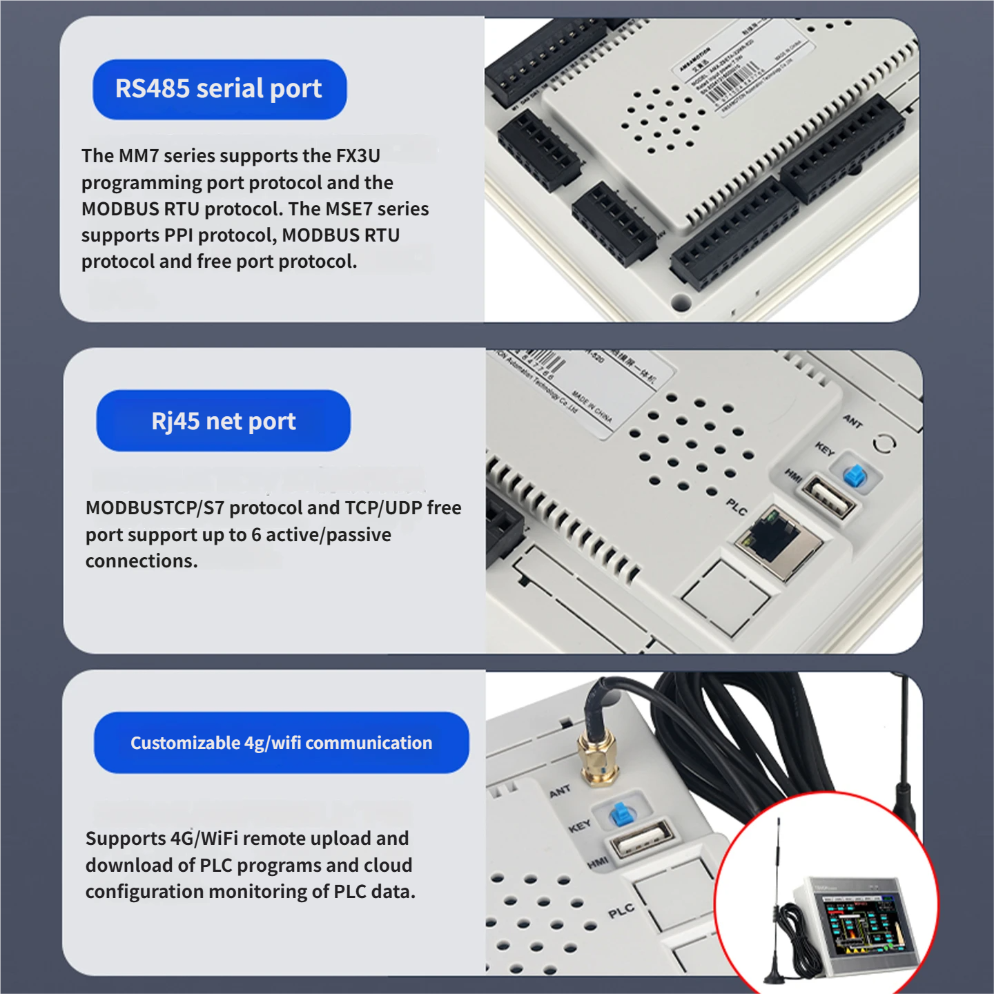 AMSAMOTION new All-in-one Machine 4G Wifi HMI Machine 7'' Inch SMART S7 ...