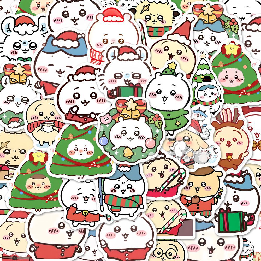 68PCS Cute Chiikawa Christmas Stickers For Kids DIY Notebook Phone ...