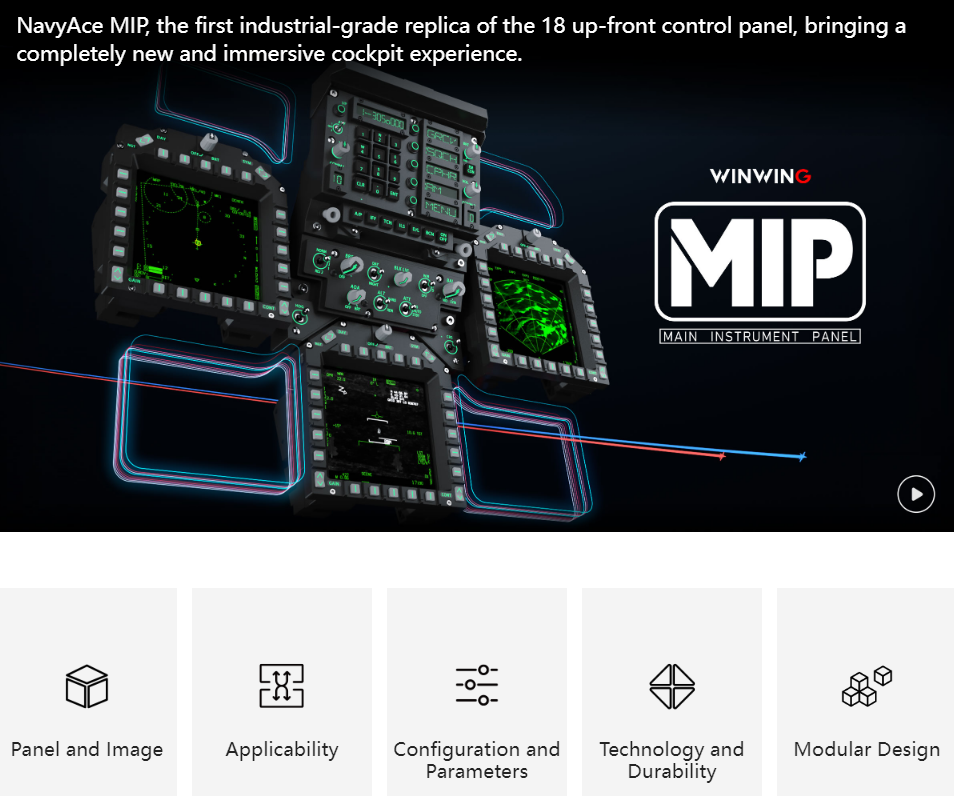 WINWING MFD1 (With USB3.0 Display) Multi functional panel simulates ...