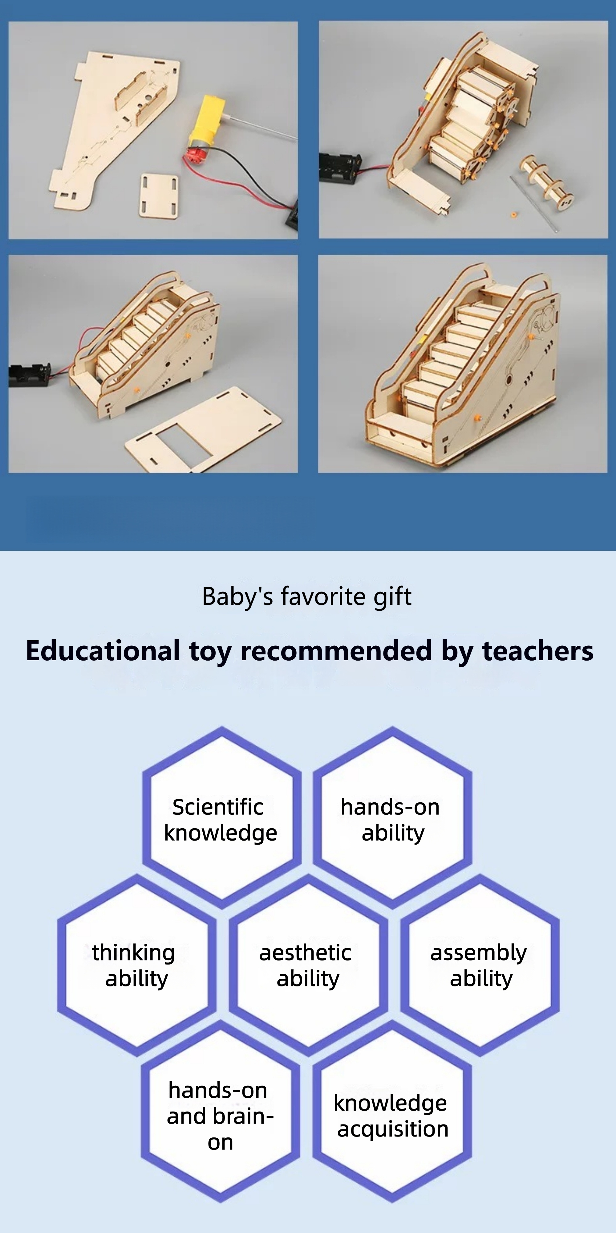 Electric Escalator STEAM Education Science DIY Educational Toy Moving ...
