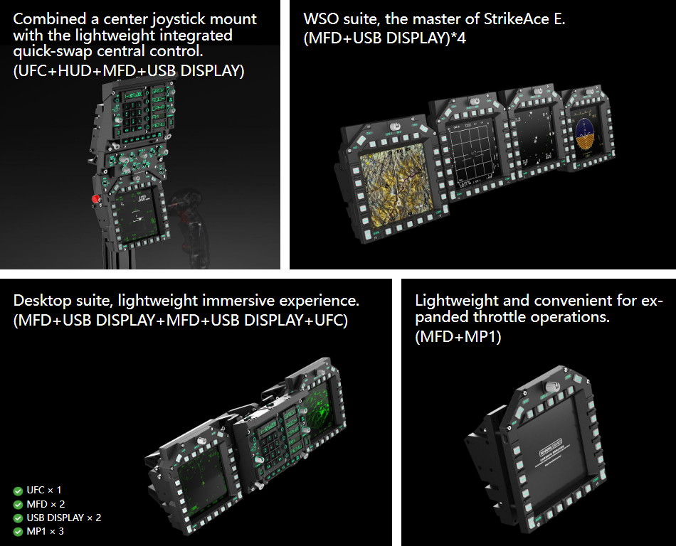 WINWING MFD1 (With USB3.0 Display) Multi functional panel simulates ...