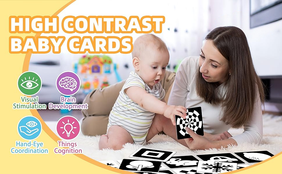 NIKO Baby Visual Stimulation Cards for 0-36 Months Infants Early ...