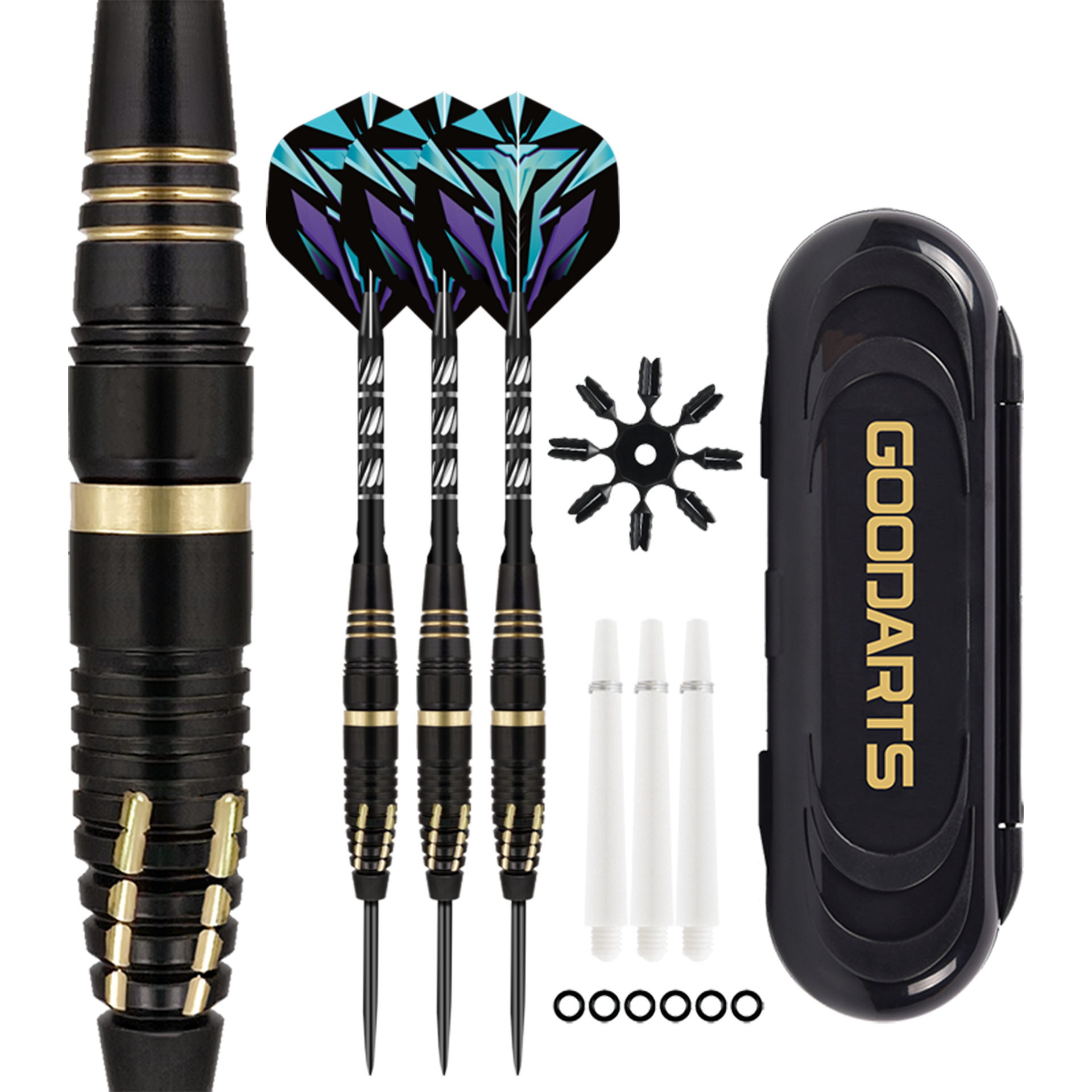 GOODARTS Steel Tip Dart Set 24 grams Professional Brass Darts with ...