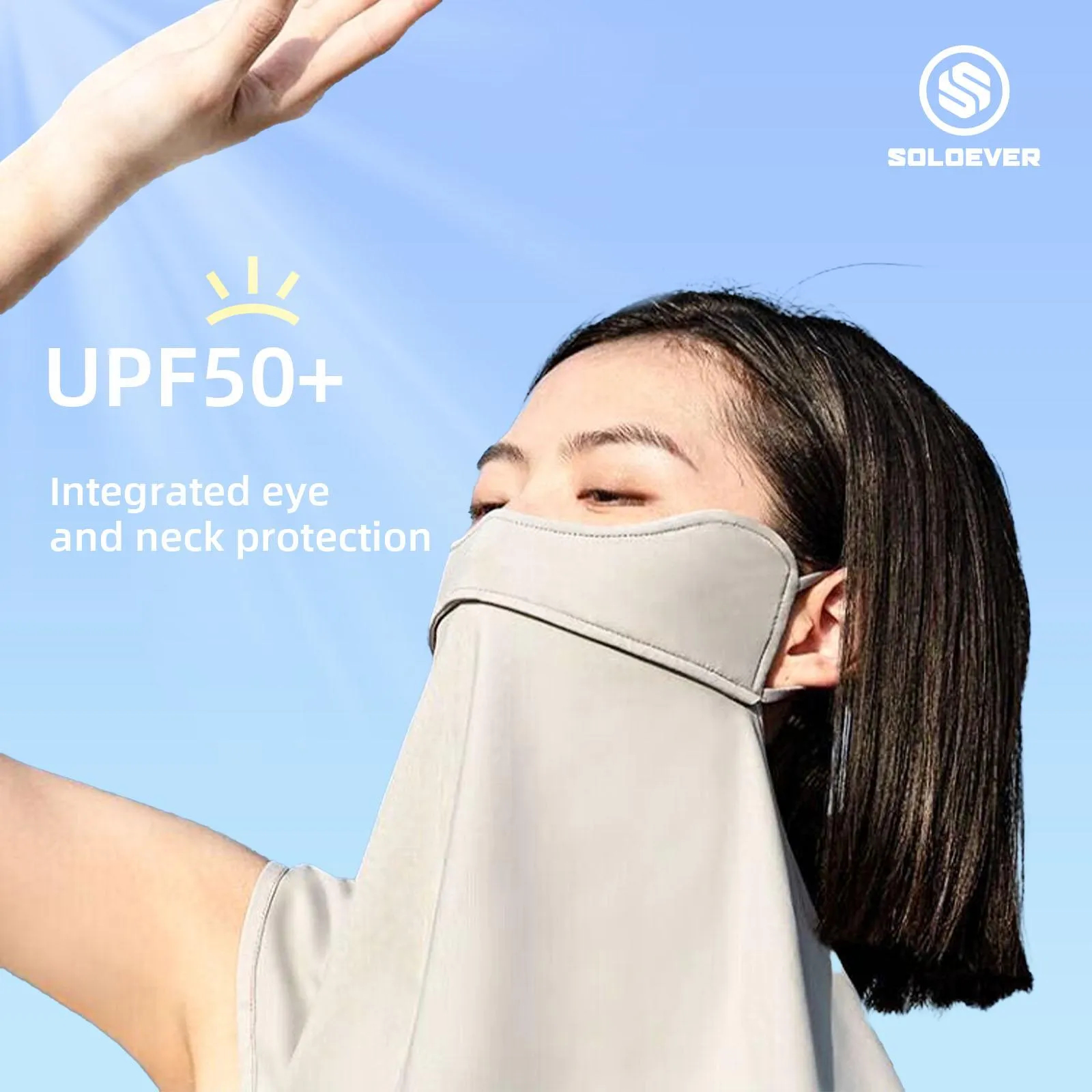 Soloever Sun Protection Face Mask - Features UV protection, ice-silk ...