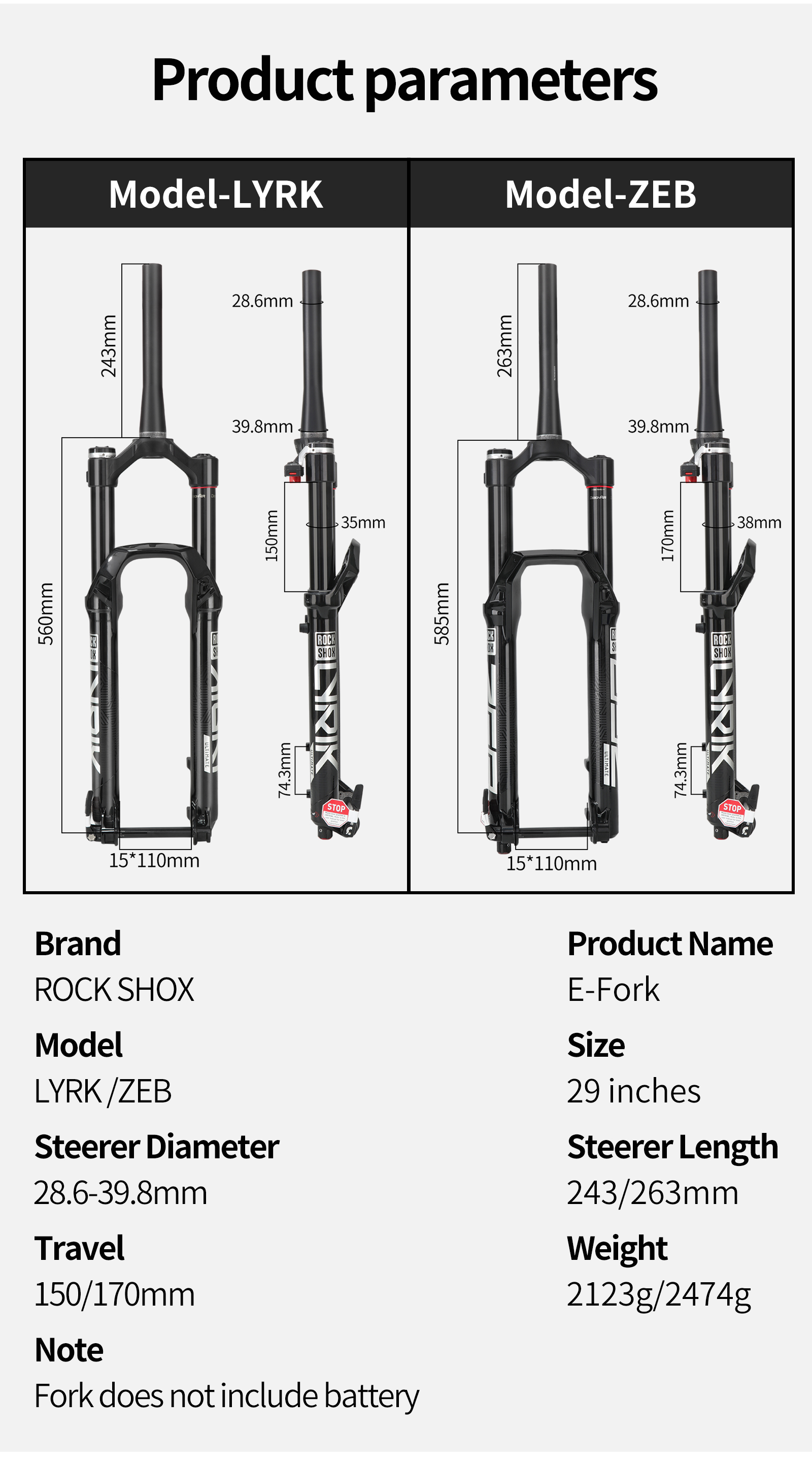 MEROCA Electronic Suspension Fork 29" - AXS Wireless Sensing Control ...