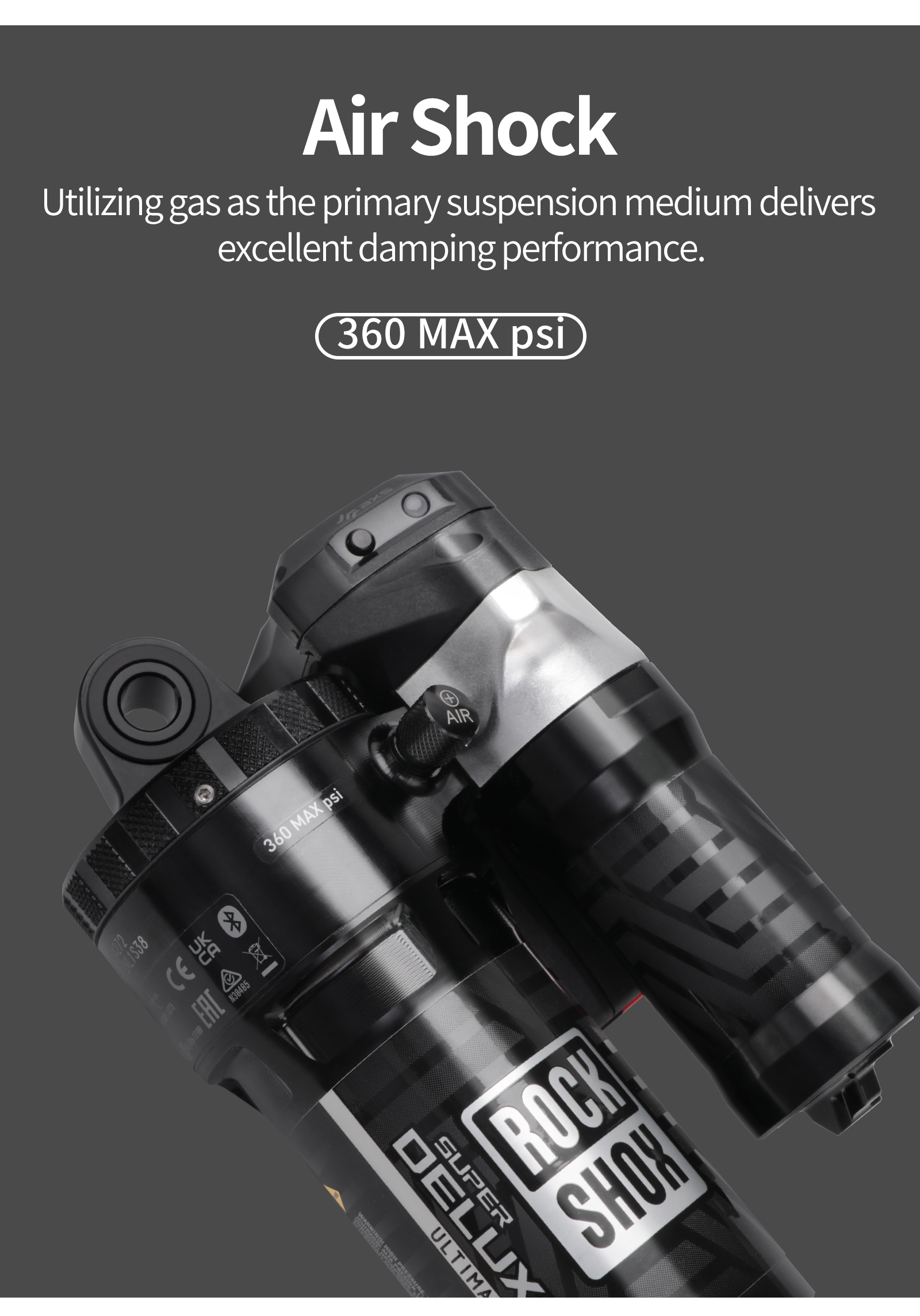 MEROCA ROCKSHOX 230MM Electronic Air Shock - Rear Suspension for ...