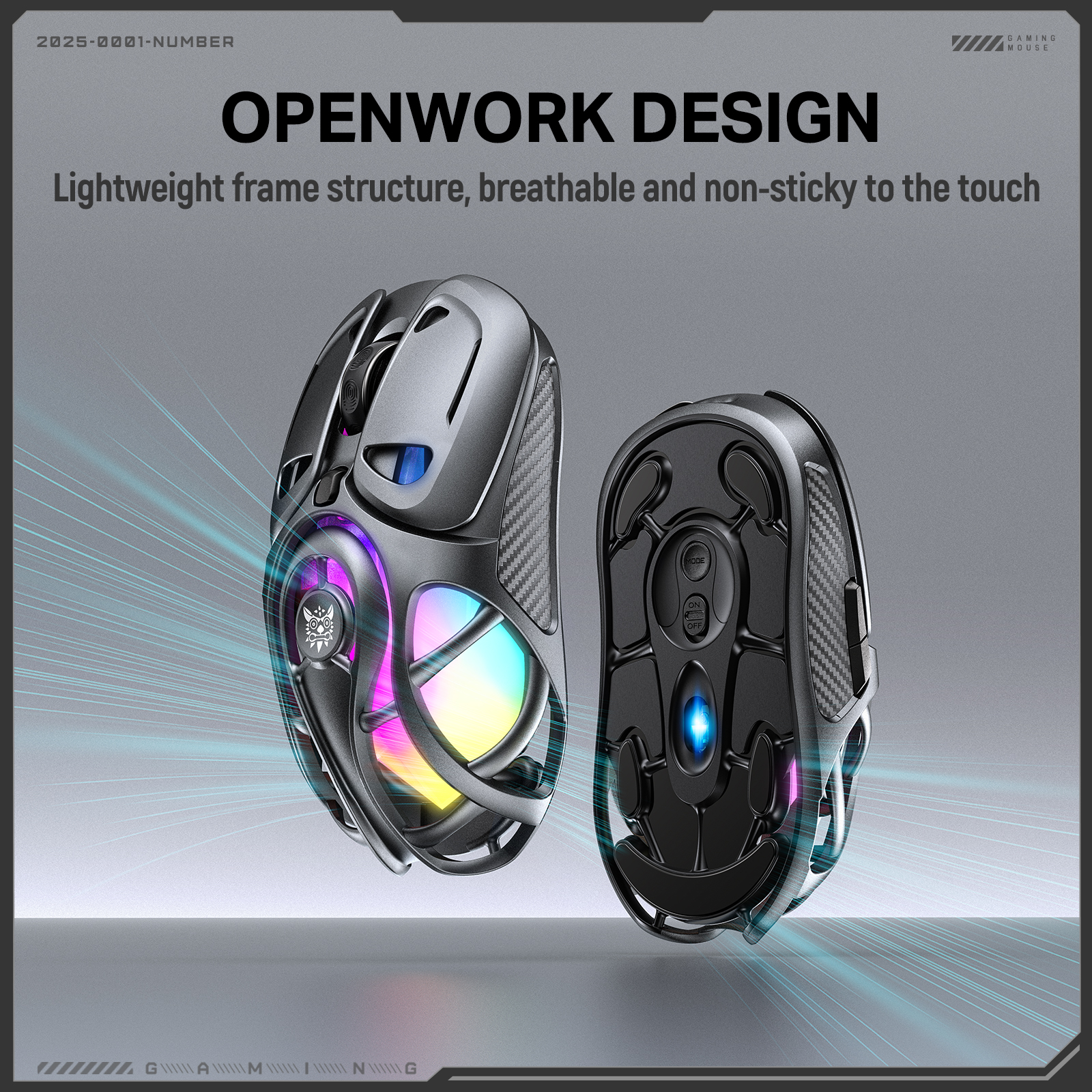 Onikuma DM02 Tri Mode Gaming Mouse 2.4GHz USB Wireless Mouse RGB ...