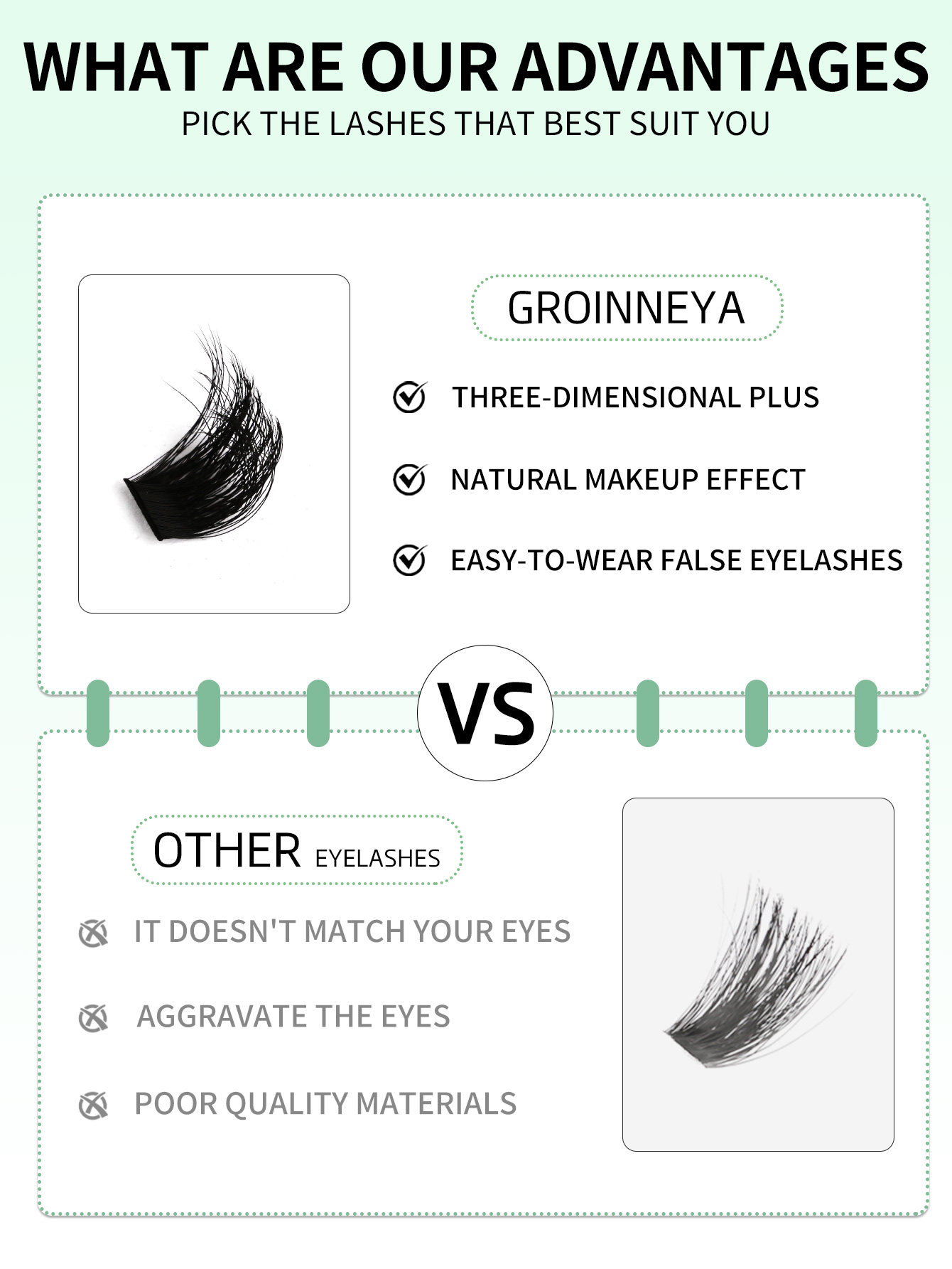 GROINNEYA Voluminous Lash Clusters Kit With Spikes Cat Eye Anime ...