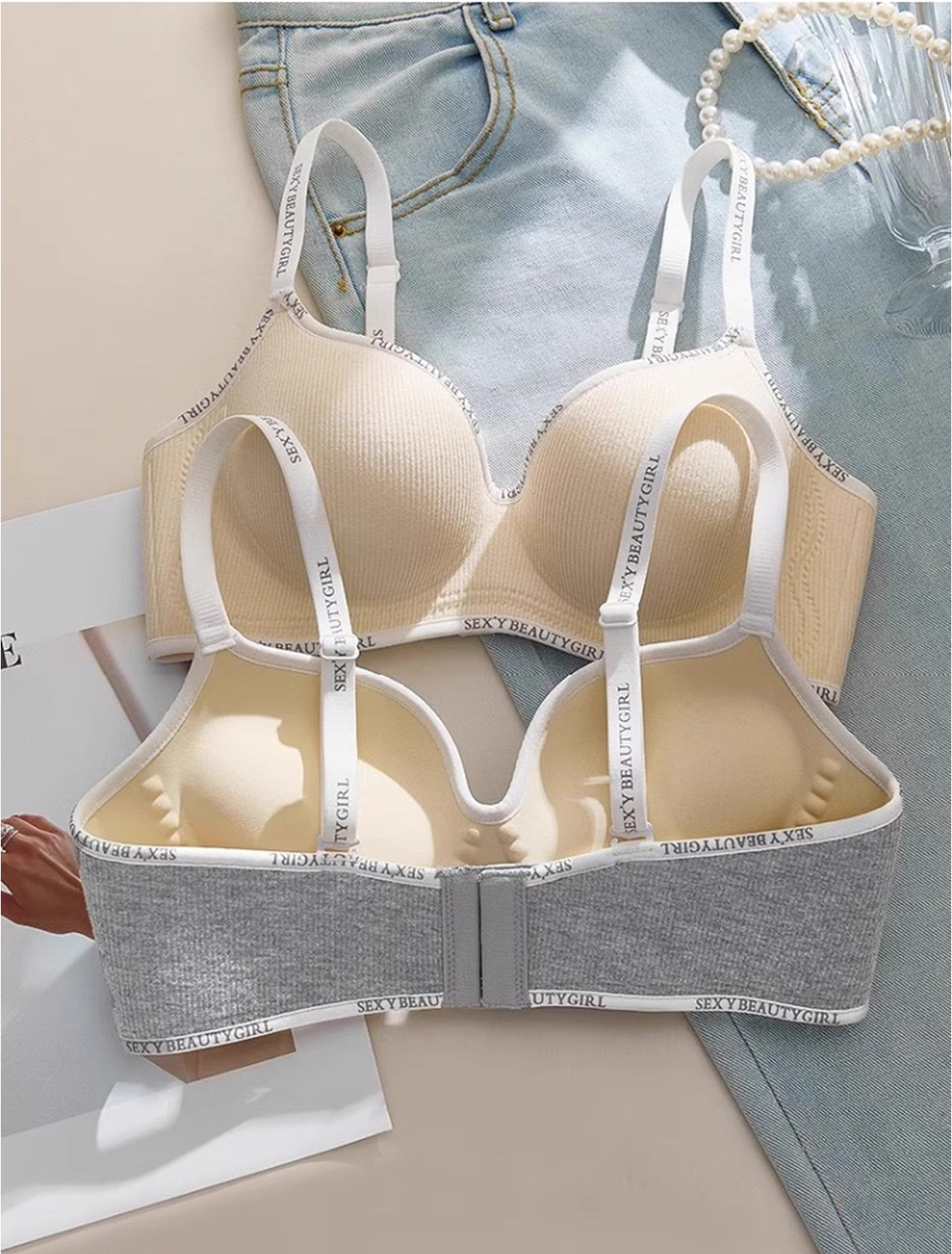 FINETOO Women's Beauty Back Extended Bra No Underwire Soft Support Anti ...