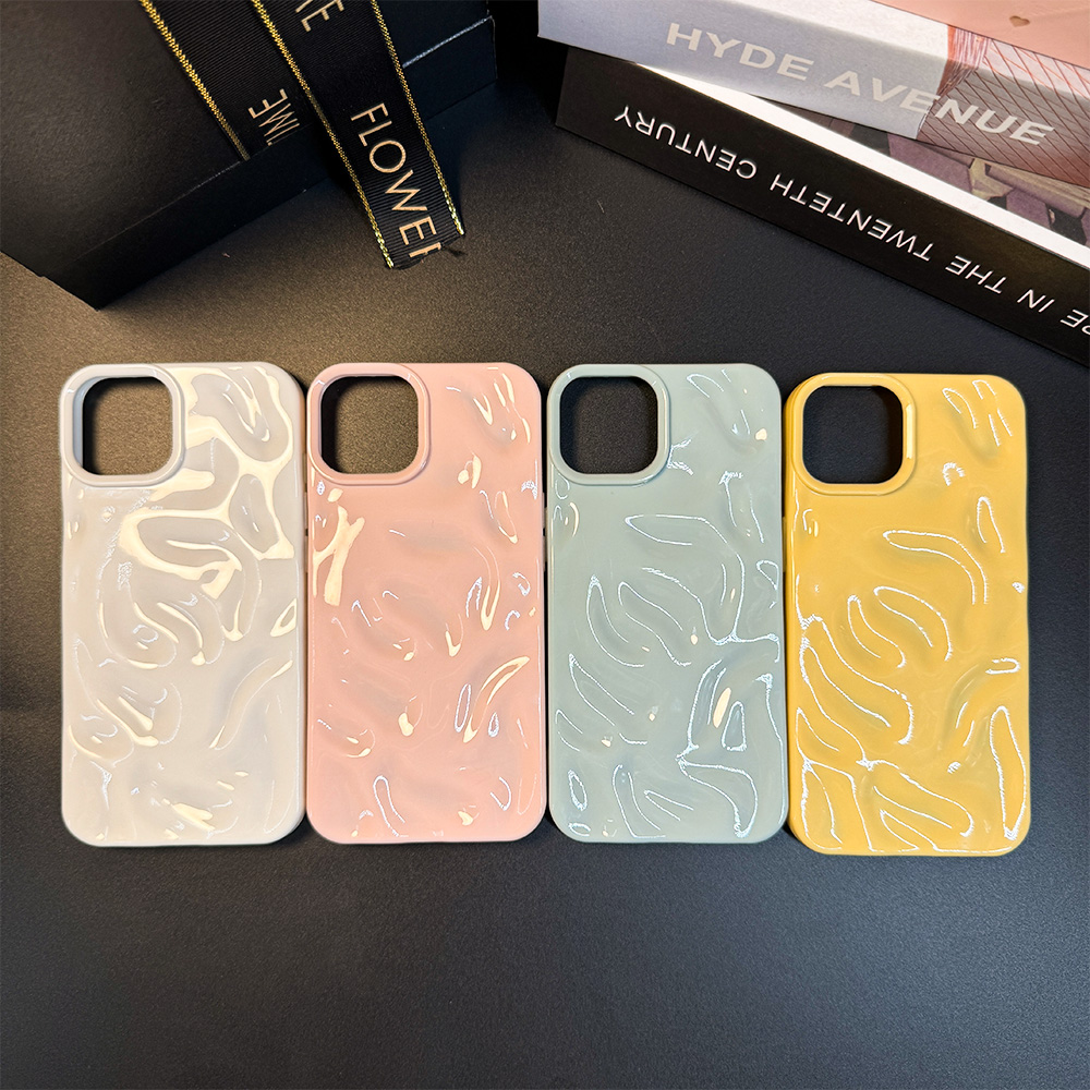 Glossy Wavy Soft Silicone Phone Case For iPhone 11 13 16 XR XS Max 12 ...