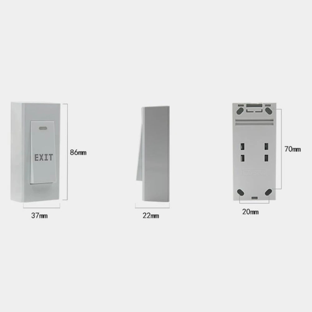 Narrow Exit Button NO/NC/COM Wall Mount Exit Button Push Door Release ...